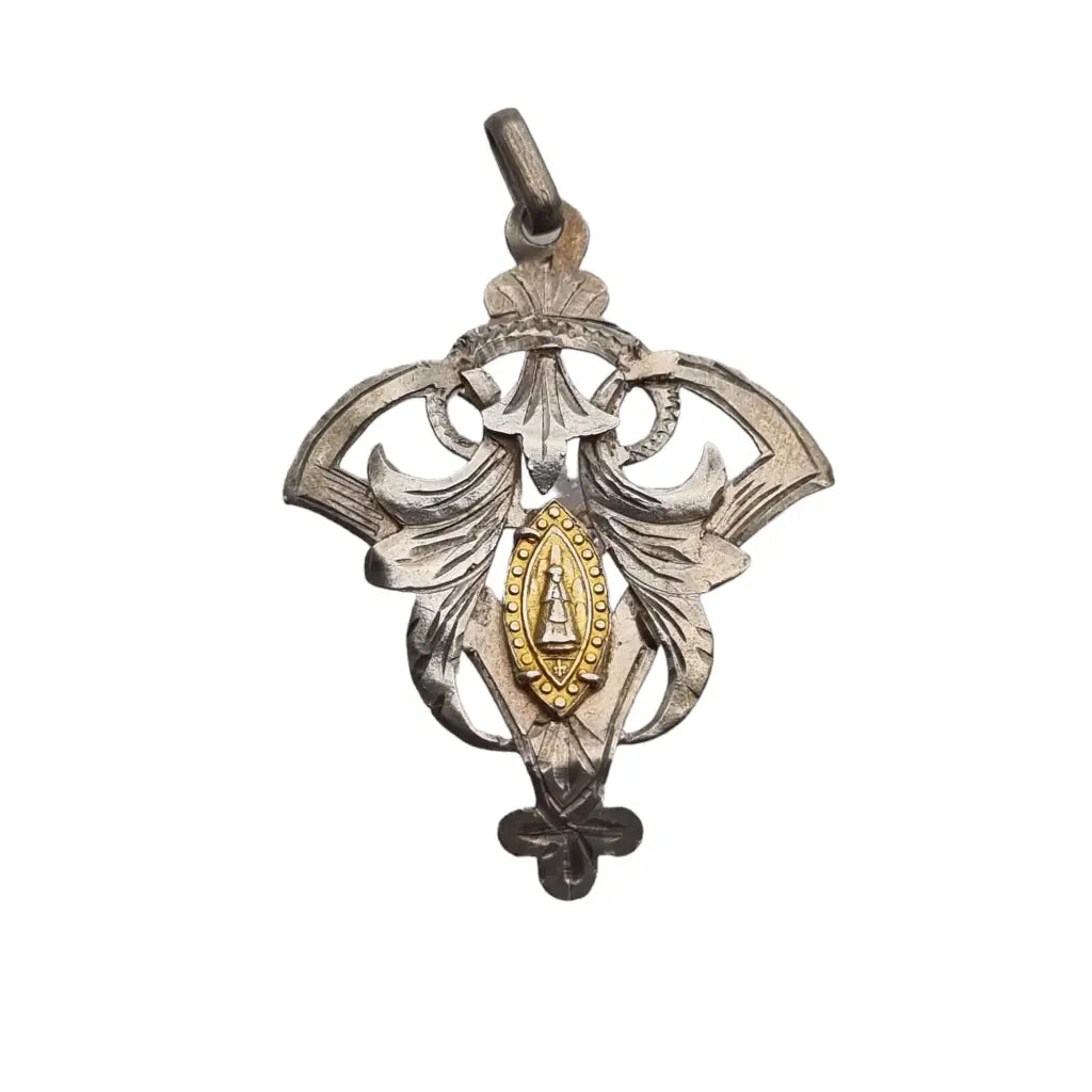 Antique modernist silver religious medal Catholic gifts collecting ...